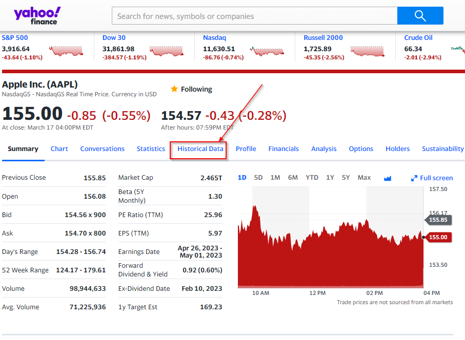 Downloading Stock Historical Data from Yahoo Finance - ExplorePortfolio Blog